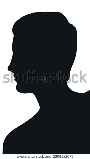 Closeup Human Silhouette Side Profile Stock Vector (Royalty Free ...
