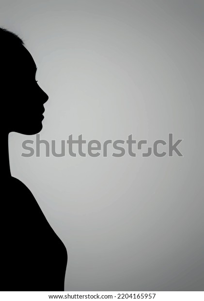 Closeup Human Silhouette Side Profile Stock Vector (Royalty Free ...