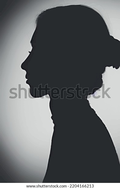 Closeup Human Silhouette Side Profile Stock Vector (Royalty Free ...