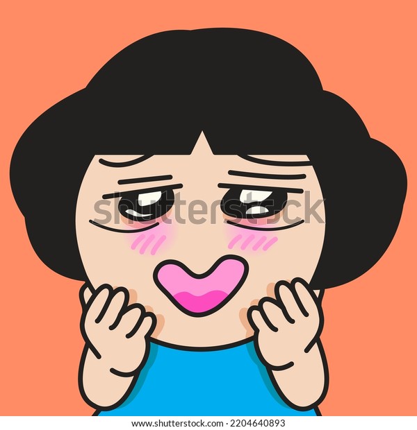 Closeup Portrait Girl Grateful Face Concept Stock Vector (Royalty Free ...