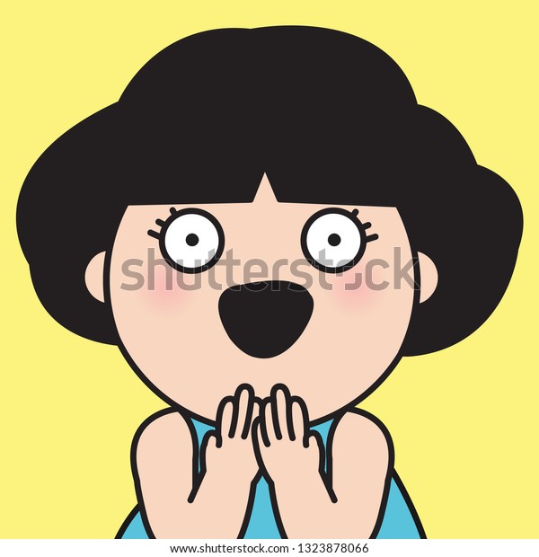 Closeup Portrait Happy Amazed Surprised Expression Stock Vector ...