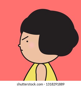 Side Profile Angry Girl Screaming Wide Stock Vector (Royalty Free ...