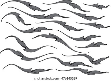 Cloth Flying Vector Drawing Design Set: เวกเตอร์สต็อก (ปลอดค่าลิขสิทธิ์ ...