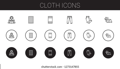 Cloth Icons Set Collection Cloth Jacket Stock Vector (Royalty Free ...