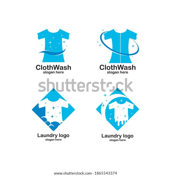 Cloth Wash Logo Designs Laundry Logo Stock Vector (Royalty Free ...