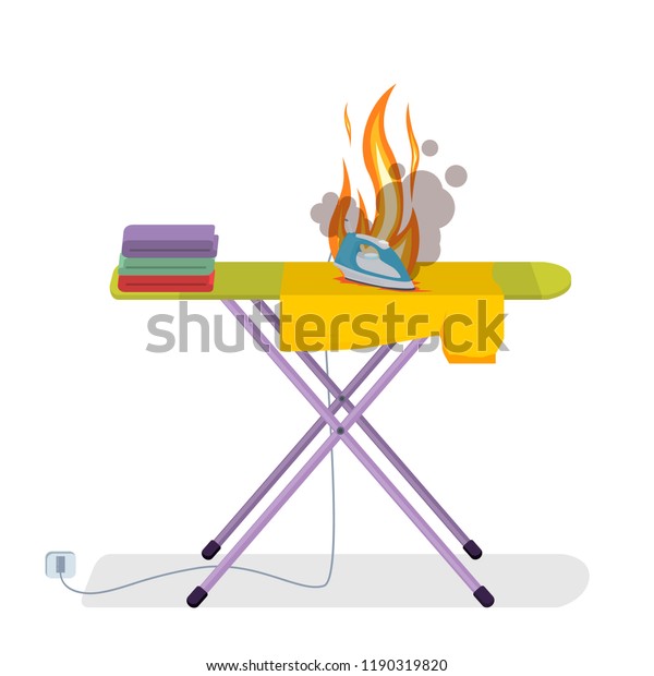 Clothes Catching Fire Ironing Stock Vector (Royalty Free) 1190319820 ...