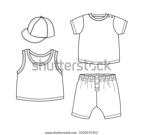 Clothes Design Template Setvest Tshirtpants Cap Stock Vector (Royalty ...