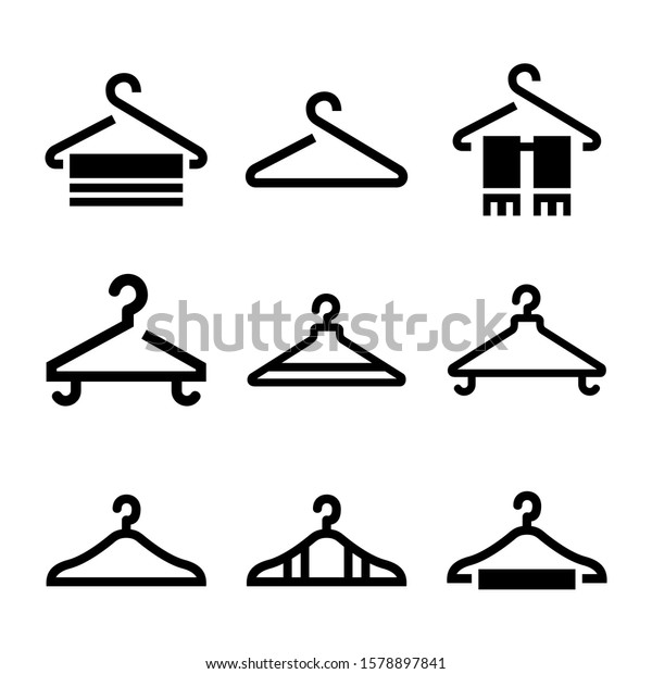 Clothes Hanger Icon Isolated Sign Symbol Stock Vector (Royalty Free ...