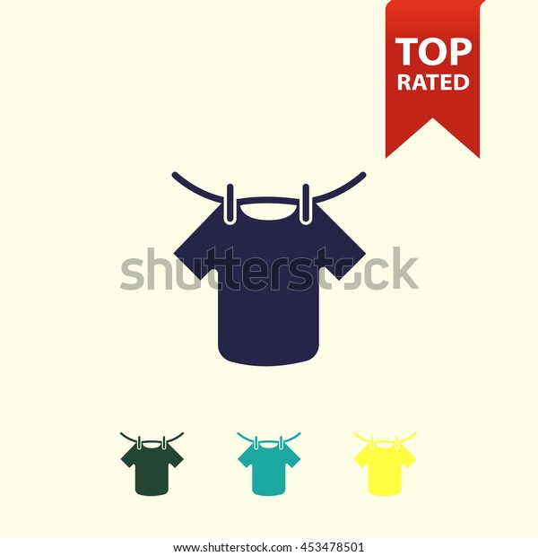 Clothes Hanging On Rope Icon Stock Vector (Royalty Free) 453478501 ...