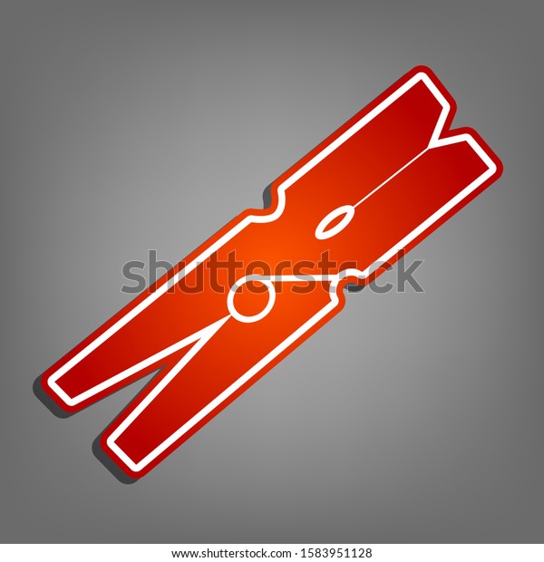 Clothes Peg Sign Flat Red Icon Stock Vector (Royalty Free) 1583951128 ...