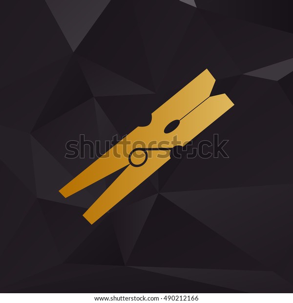 Clothes Peg Sign Golden Style On Stock Vector (Royalty Free) 490212166 ...