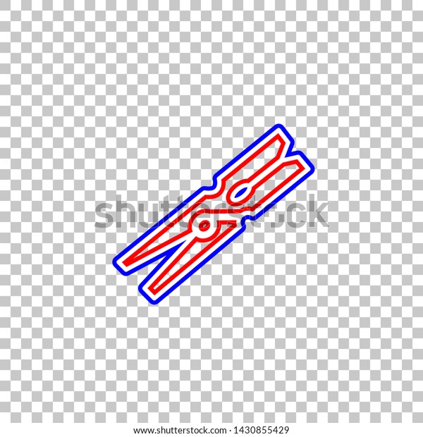 Clothes Peg Sign Red White Contour Stock Vector (Royalty Free ...