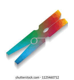 Clothes Peg Sign Vector Colorful Icon Stock Vector (Royalty Free ...