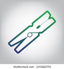 Clothes Peg Sign Vector White Icon Stock Vector (Royalty Free) 591688223