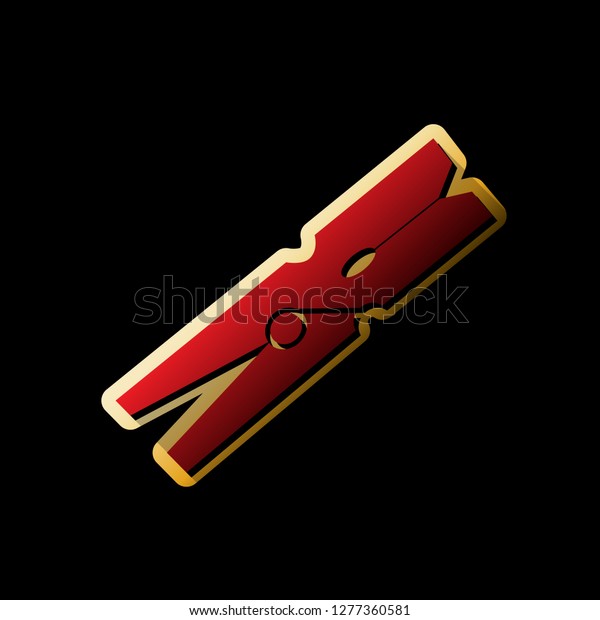 Clothes Peg Sign Vector Red Icon Stock Vector (Royalty Free) 1277360581 ...