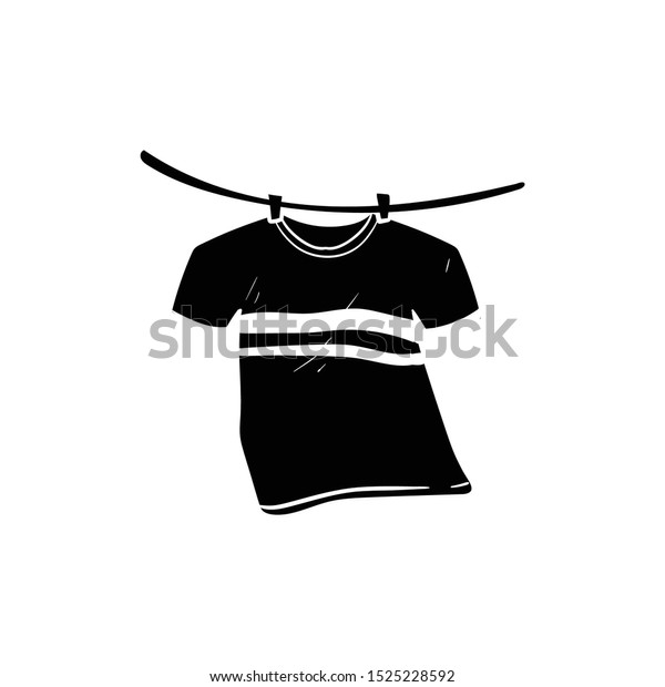 Clothesline Doodle Icon Vector Hand Drawing Stock Vector (Royalty Free ...