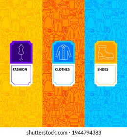 Clothing Package Labels Vector Illustration Outline Stock Vector ...