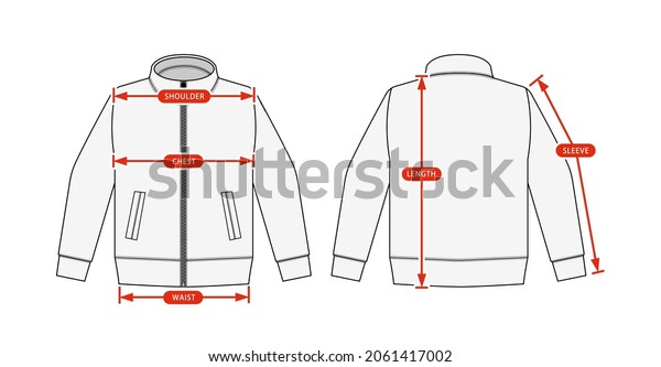 Clothing Size Chart Vector Illustration Varsity Stock Vector (Royalty ...