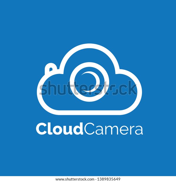 Cloud Camera Logo Design Blue White Stock Vector (Royalty Free ...