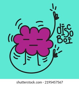 Cloud Character Illustration Funny Disco Sticker Stock Vector (Royalty ...
