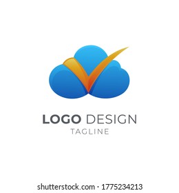 Cloud Check Mark Logo Concept 3d Stock Vector (Royalty Free) 1775234213 ...