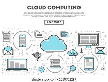 Cloud Computing Banner Vector Infographics Cloud Stock Vector (Royalty ...
