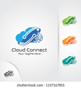 Cloud Connect Logo Arrow Digital Symbol Stock Vector (Royalty Free ...