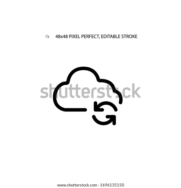 Cloud Cycle Simple Line Icon Vector Stock Vector (Royalty Free ...