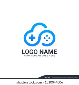 Digital Cloud Gaming Computer Logo Game Stock Vector (Royalty Free ...