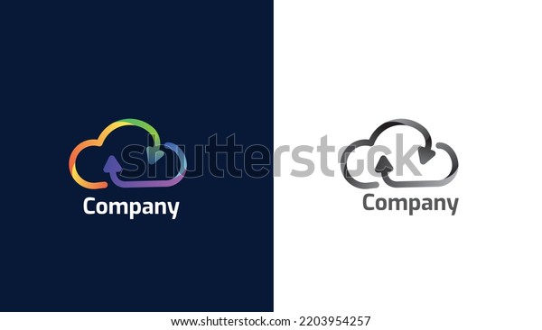 Cloud Gradient Logo Click Cloud Click Stock Vector (Royalty Free ...