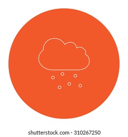 Cloud Hail Flat Outline White Pictogram Stock Vector (Royalty Free ...