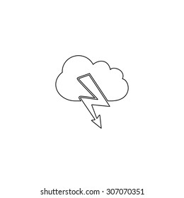 Cloud Lightning Outline Black Simple Vector Stock Vector (Royalty Free ...