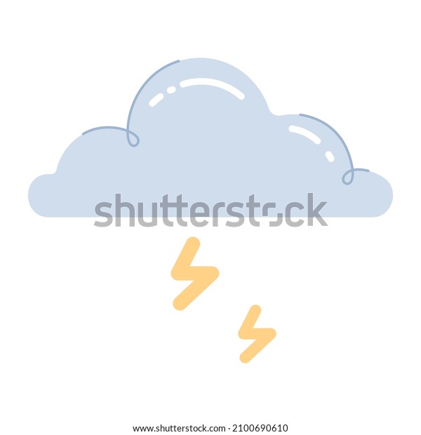 Cloud Lightning Strikes Thunderbolts Cute Thunder Stock Vector (Royalty ...