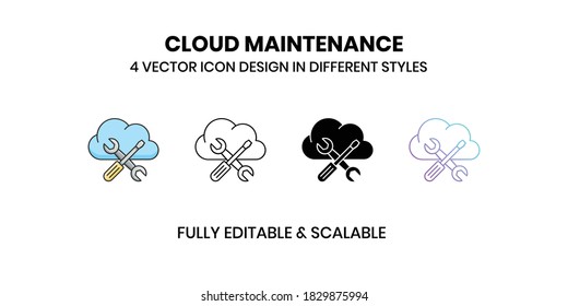 Cloud Maintenance Vector Illustration Icons Different Stock Vector ...