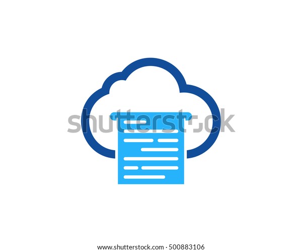 Cloud Print Logo Design Template Stock Vector (Royalty Free) 500883106 ...