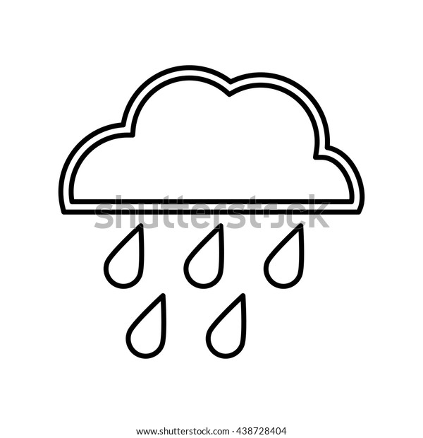 Cloud Rain Design Isolated Weather Icon Stock Vector (Royalty Free ...
