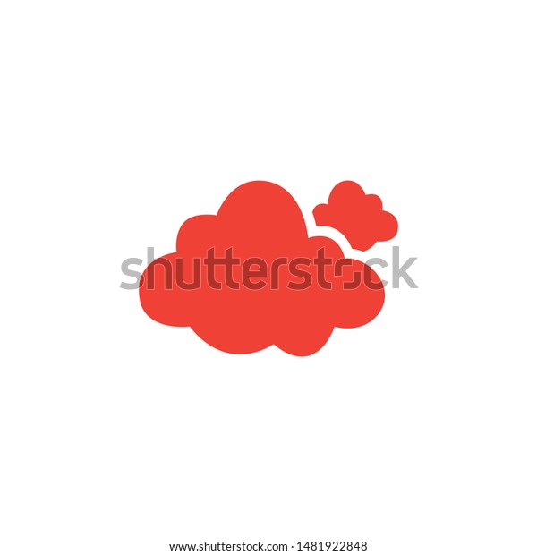 Cloud Red Icon On White Background Stock Vector (Royalty Free ...