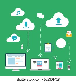 Cloud Service Concept Design Infographic Style Stock Vector (Royalty Free) 652301419 | Shutterstock