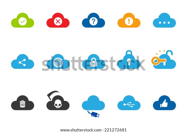 Cloud Service Icons Illustration Set 2 Stock Vector (Royalty Free ...