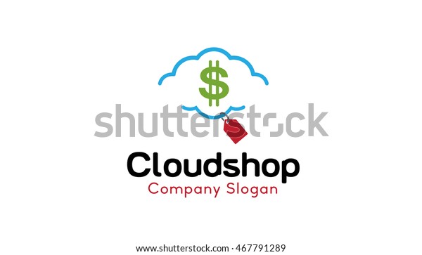 Cloud Shop Logo Design Illustration Stock Vector (Royalty Free) 467791289