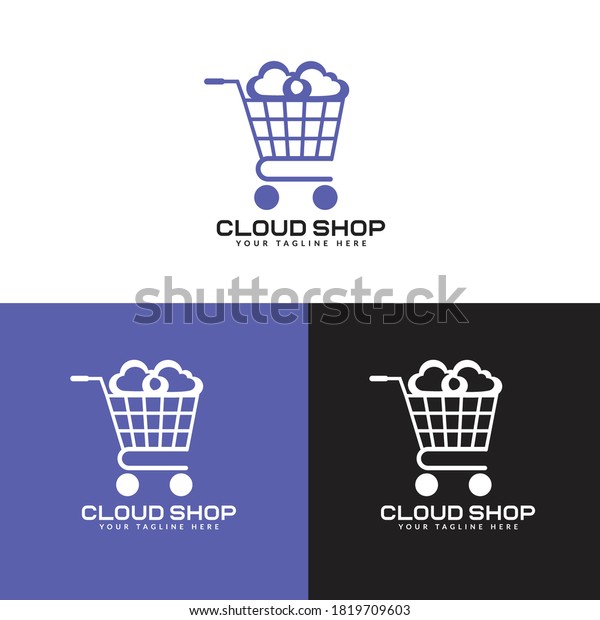 Cloud Shop Logo Design Templateshopping Logo Stock Vector (Royalty Free ...