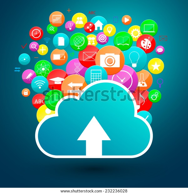 Cloud Social Media Icons Social Media Stock Vector (Royalty Free ...