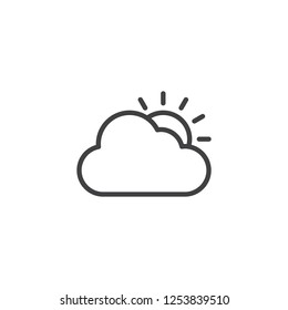 Outline symbol for partly cloudy sky vector illustration | Public ...