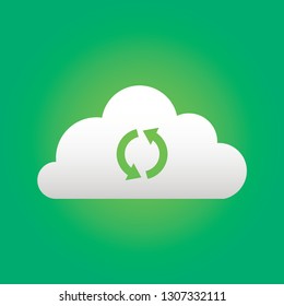 Cloud Sync Icon Green Background Stock Vector (Royalty Free) 1307332111 ...
