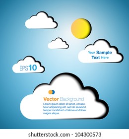 Cloud Text Box Paper Cutout Design Stock Vector (Royalty Free) 104300561