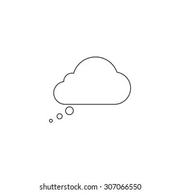 Cloud Thought Outline Black Simple Vector Stock Vector (Royalty Free ...
