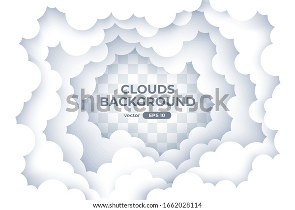 Clouds Circle Frame Sky White Clouds: เวกเตอร์สต็อก (ปลอดค่าลิขสิทธิ์ ...