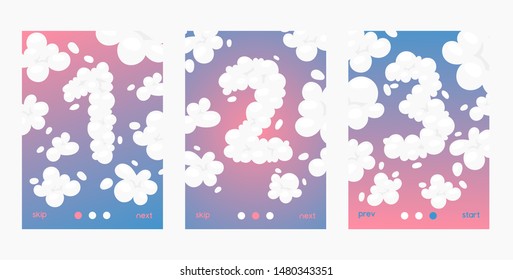 Clouds Font Numbers Set Posters Cards Stock Vector (Royalty Free ...