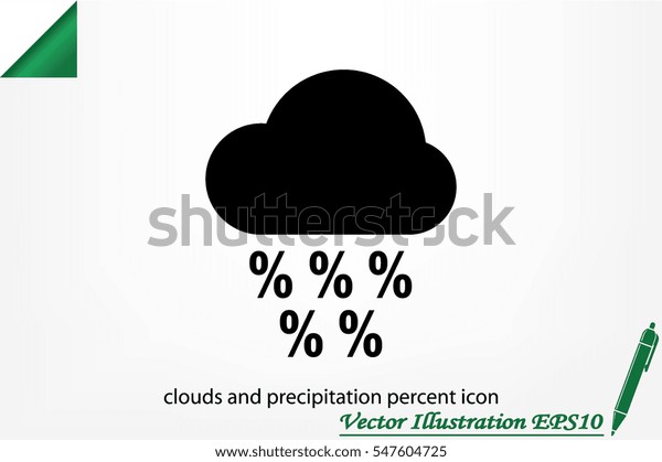 Clouds Precipitation Percent Icon Vector Illustration Stock Vector ...