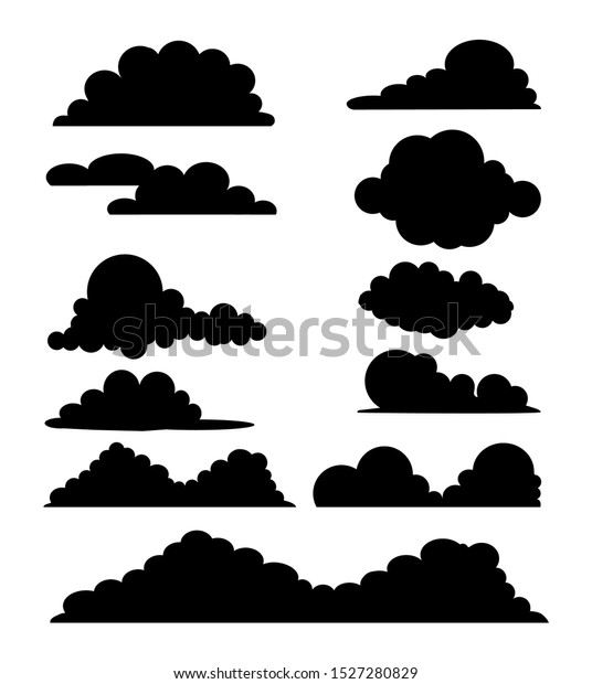 Clouds Silhouettes Vector Set Clouds Shapes Stock Vector (Royalty Free ... Clouds Silhouettes Vector Set Clouds Shapes Stock Vector (Royalty Free ...